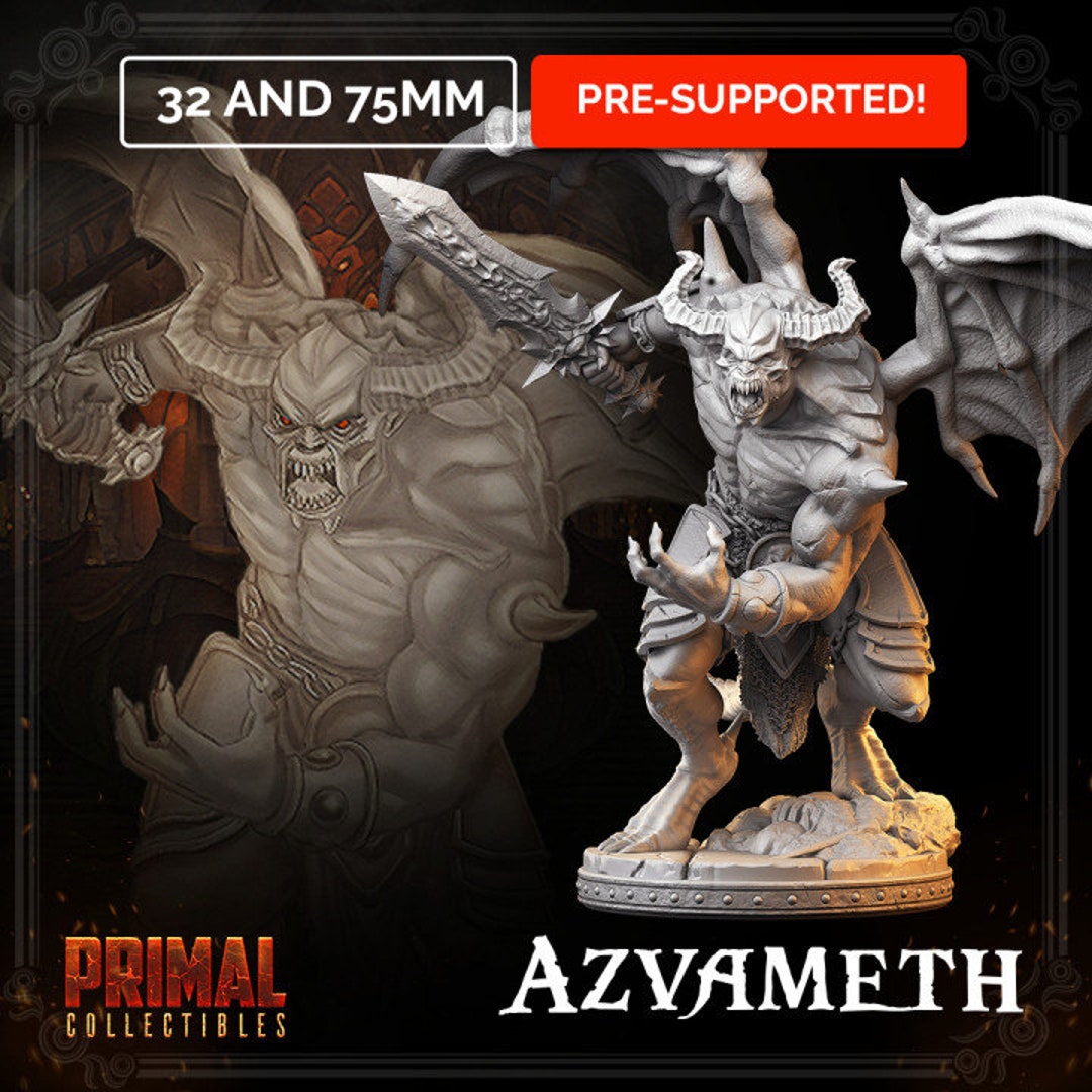 Azvameth Gargoyle Miniature 32mm or 35mm 8K Miniatures - Etsy
