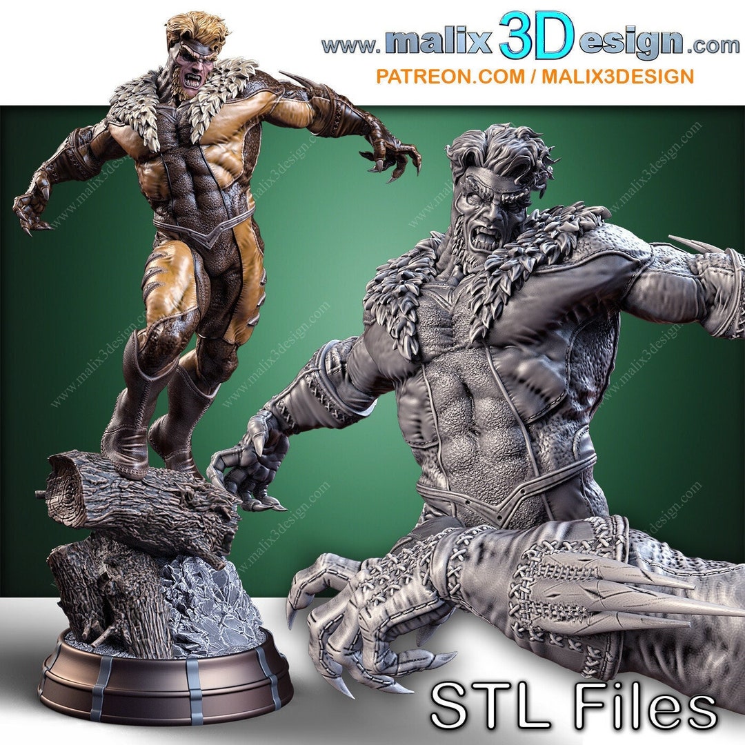 1/10 Scale Sabretooth Fan Art Model Unpainted Model Kit Sanix3d Model ...