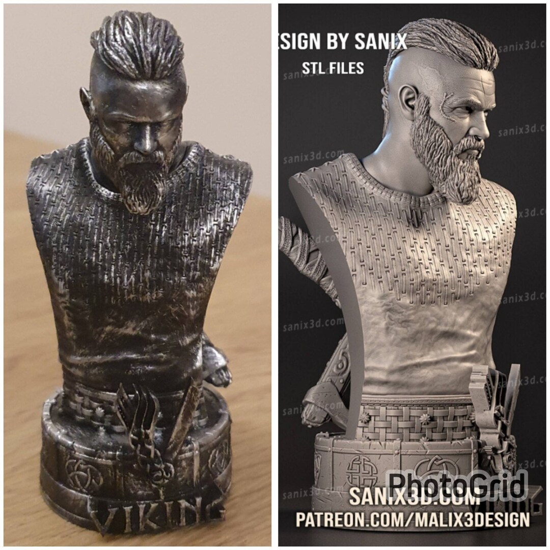 Viking Ragnar Lothbrok Bust Fan Art Model Painted and Unpainted ...