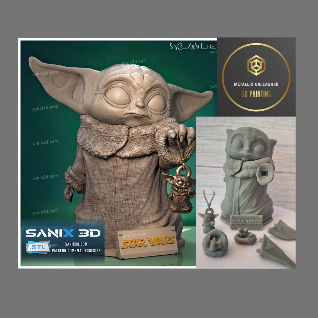 Grogu 3D Printed Resin Fan Art Model | Unpainted Model Kit | Three ...