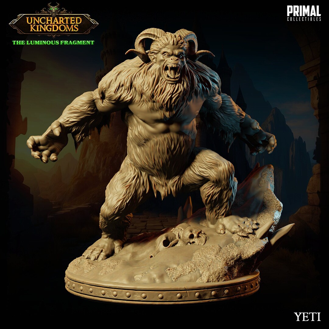 75mm Yeti 1 Uncharted Kingdoms Miniature 8K Miniatures Primal ...