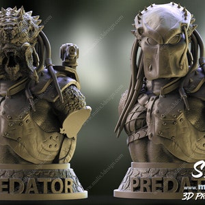 Predator 3D Printed Resin Fan Art Bust Unpainted Model Kit Three ...