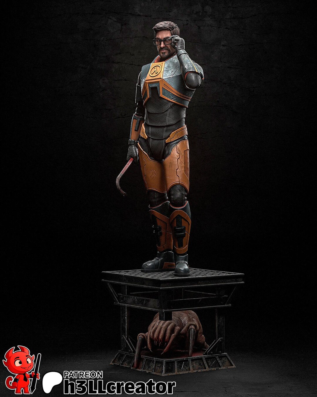 Gordon Freeman Half Life 2 Fan Art 1/10 or 1/12 Scale 8K 3D Printed ...