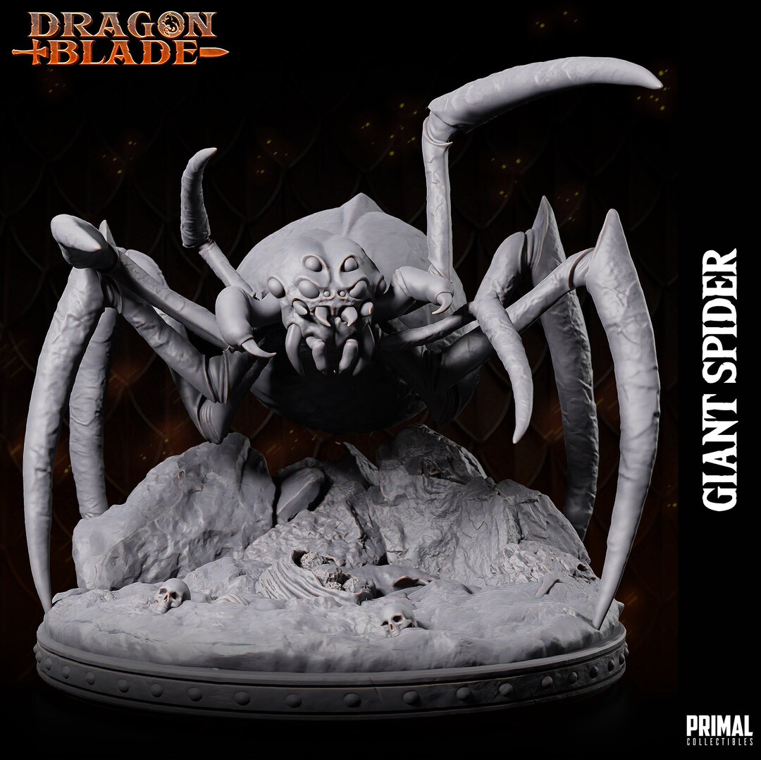 75mm Giant Spider 2 Dragonblade Miniature | 32mm or 75mm 8K Miniatures ...