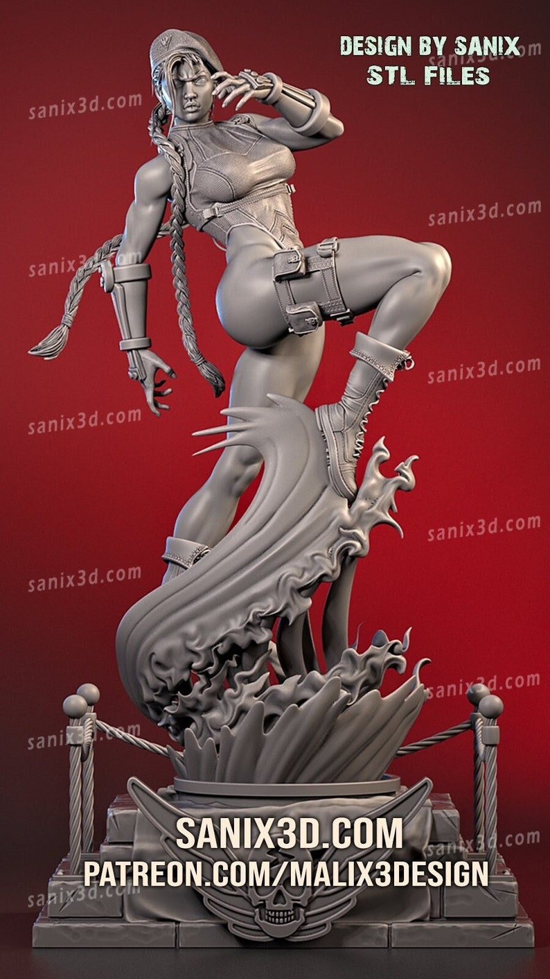 1/10 Scale Cammy Fan Art Model Unpainted Model Kit Sanix3d Model 3D Printed Full Model in ABS ...