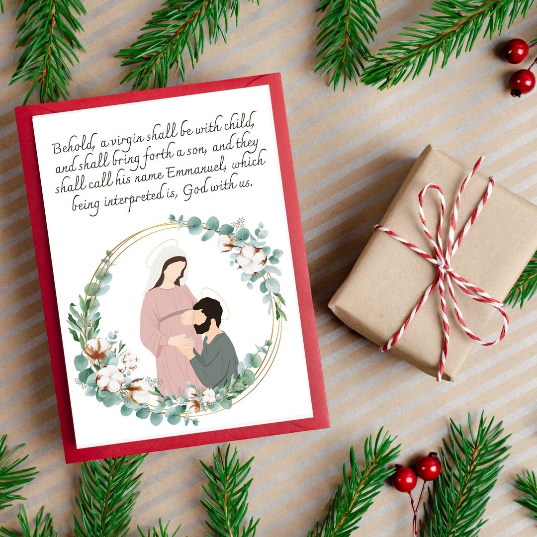 Behold a Virgin Printable Wall Art | Mathew 1:23 Bible Verse Nativity ...