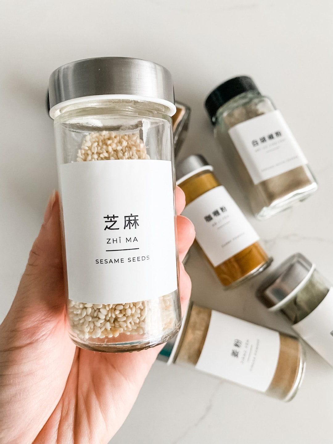 MINIMALIST Font | Spice and Seasoning Labels | Bilingual Chinese ...