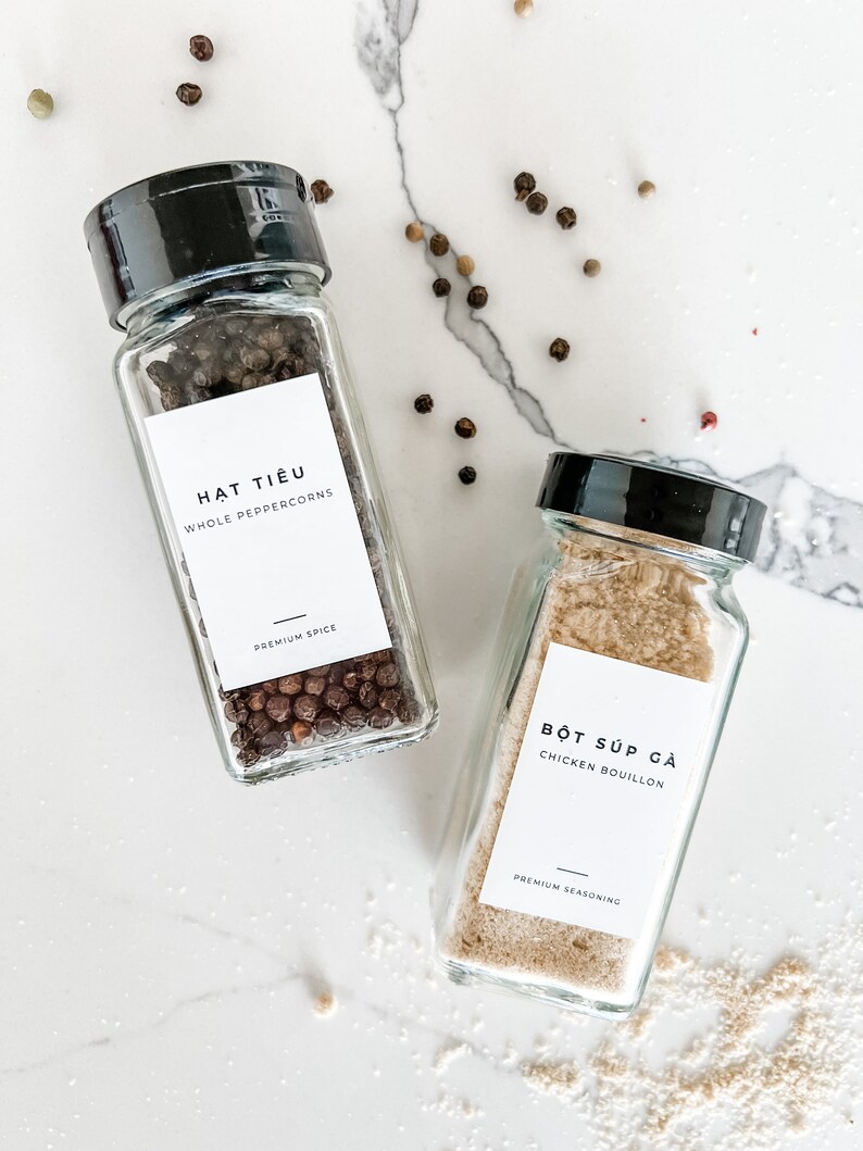 MODERN Font | Spice and Seasoning Labels | Bilingual Vietnamese | Water ...