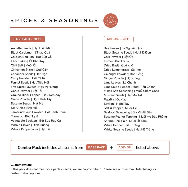 MODERN Font | Spice and Seasoning Labels | Bilingual Vietnamese | Water ...