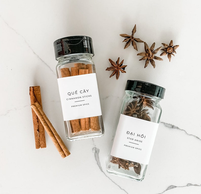 MINIMALIST Font Spice and Seasoning Labels Bilingual - Etsy