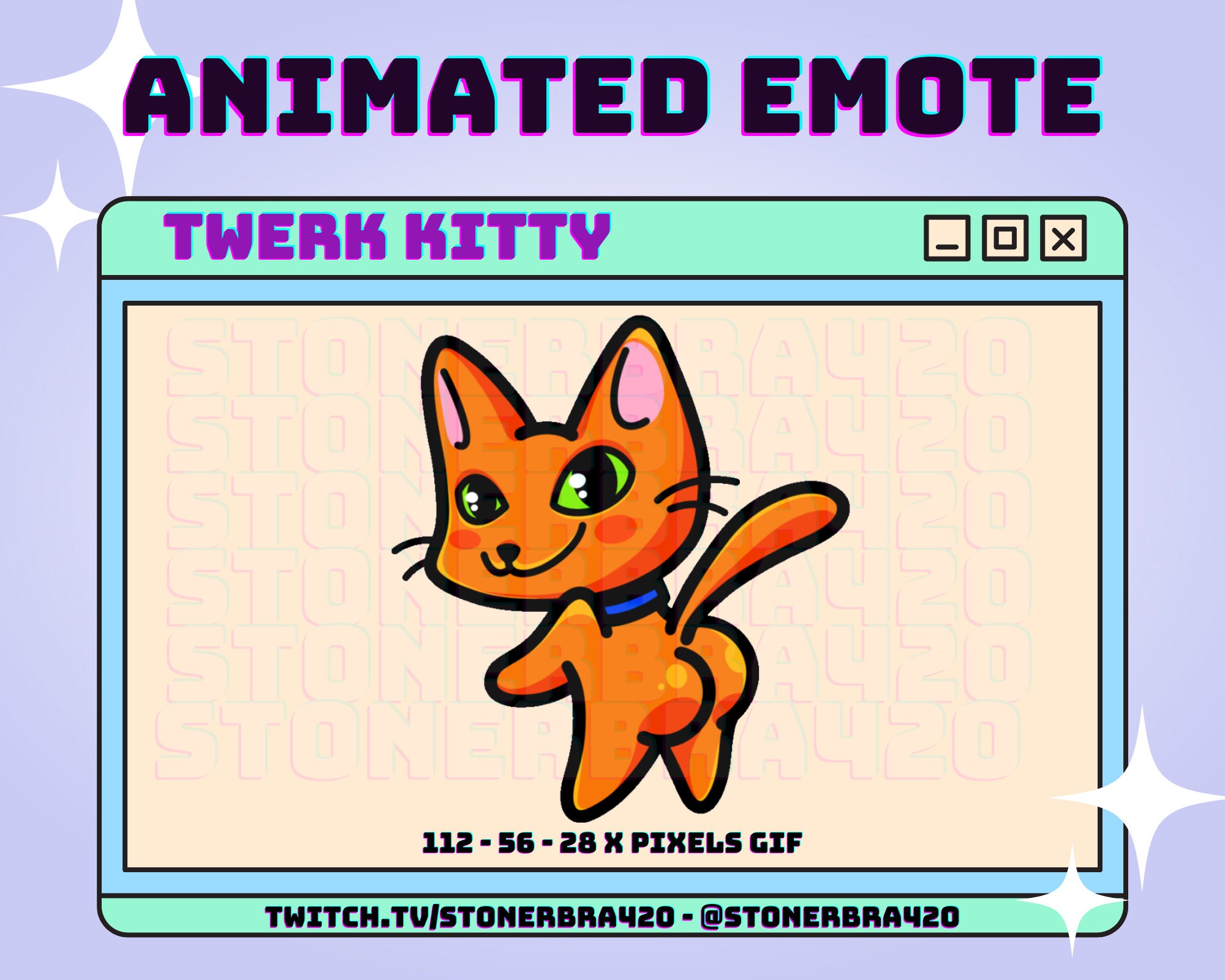 Animated Kawaii Twerking Orange Cat Kitty Emote for Twitch Discord ...