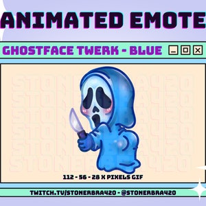 Animated Kawaii Twerking Blue Ghostface Scream Halloween Emote - Etsy
