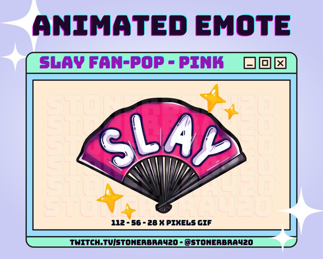 Animated Kawaii SLAY Clack Fan / Fan Pop / Drag Hand Fan W/ Glitter ...