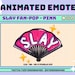 Animated Kawaii SLAY Clack Fan / Fan Pop / Drag Hand Fan W/ Glitter ...