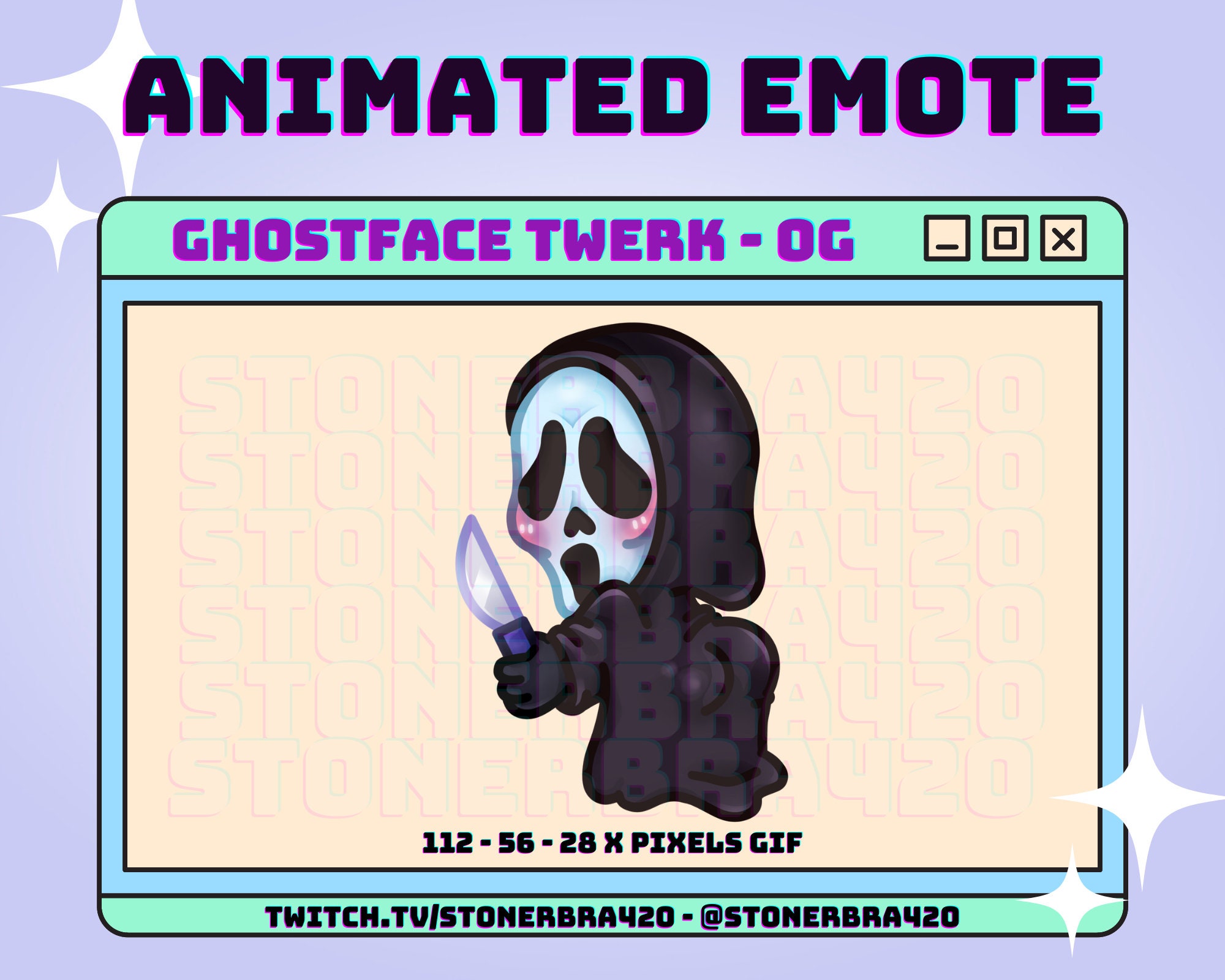 Animated Kawaii Twerking OG Ghostface Scream Halloween Emote for Twitch Discord Stream - Etsy Canada