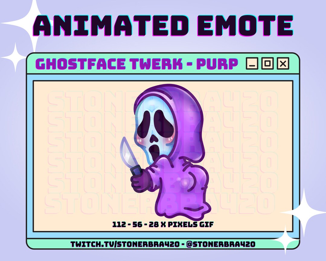 Animated Kawaii Twerking Purple Ghostface Scream Halloween Emote for ...