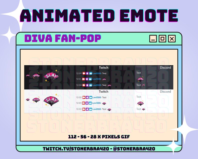 Animated Kawaii SLAY Clack Fan / Fan Pop / Drag Hand Fan W/ Glitter ...