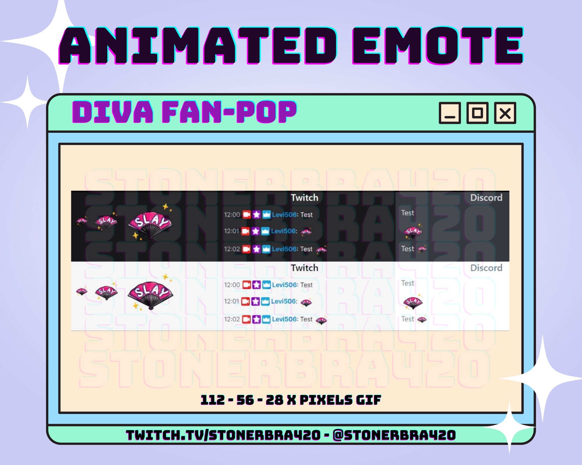 Animated Kawaii SLAY Clack Fan / Fan Pop / Drag Hand Fan W/ Glitter ...