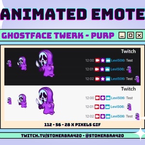 Animated Kawaii Twerking Purple Ghostface Scream Halloween Emote for ...