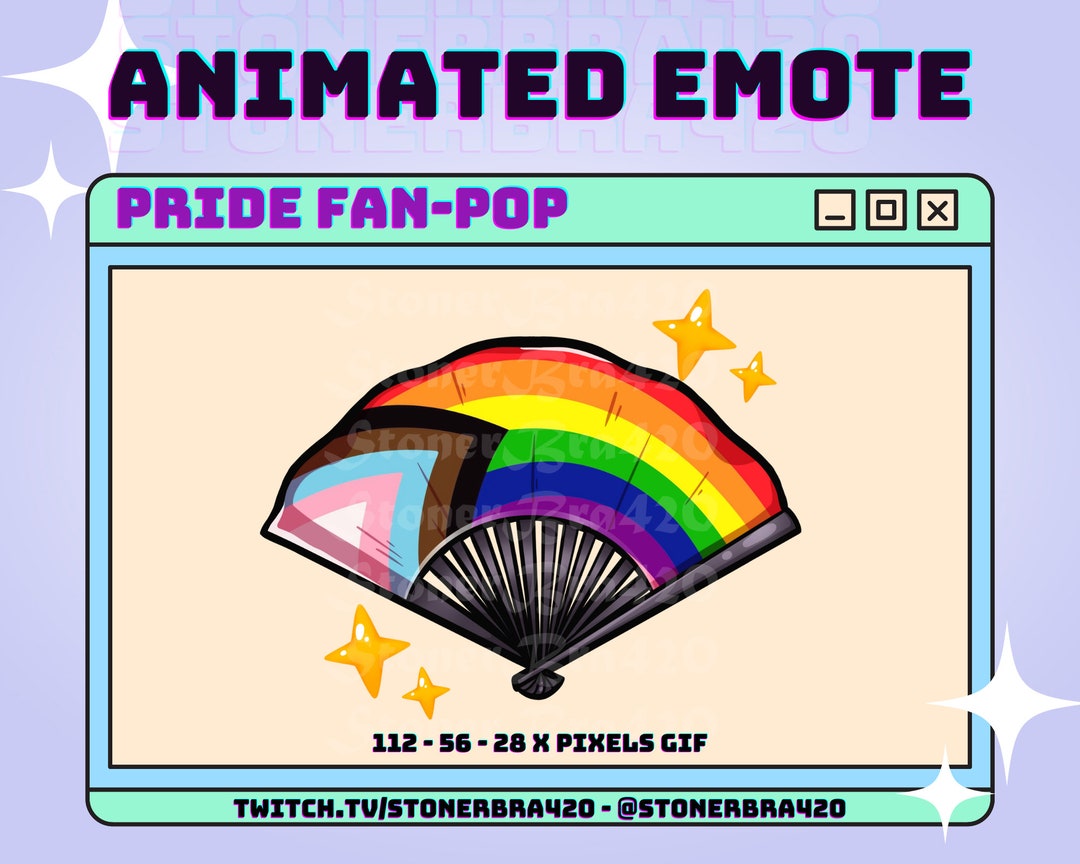 Animated Kawaii PRIDE Clack Fan / Fan Pop / Drag Hand Fan W/ Glitter ...