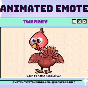 Animated Kawaii Turkey Twerking Fall Thanksgiving Holiday Emote for ...