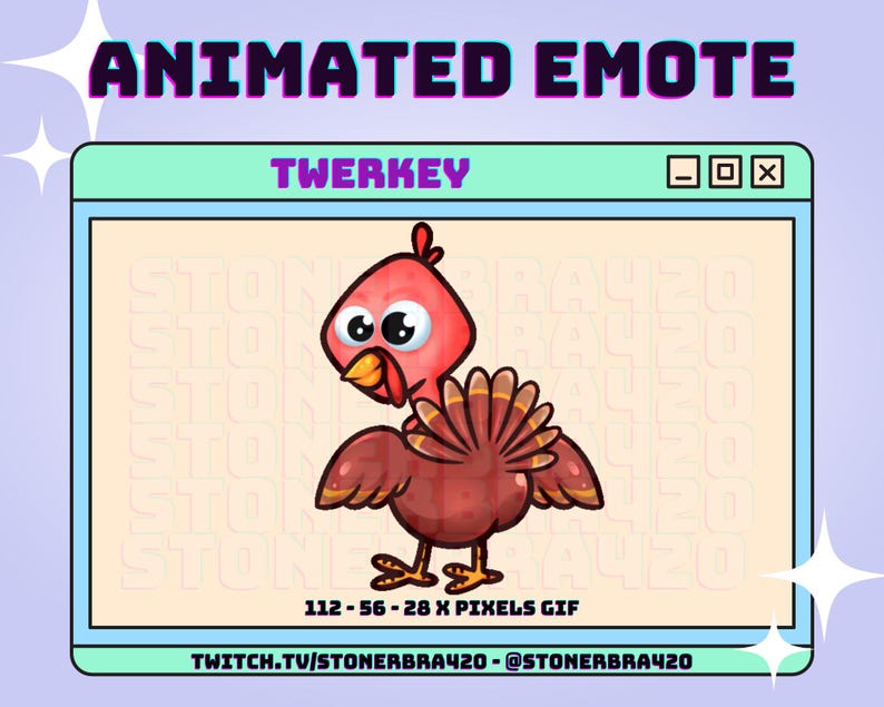 Animated Kawaii Turkey Twerking Fall Thanksgiving Holiday Emote for ...