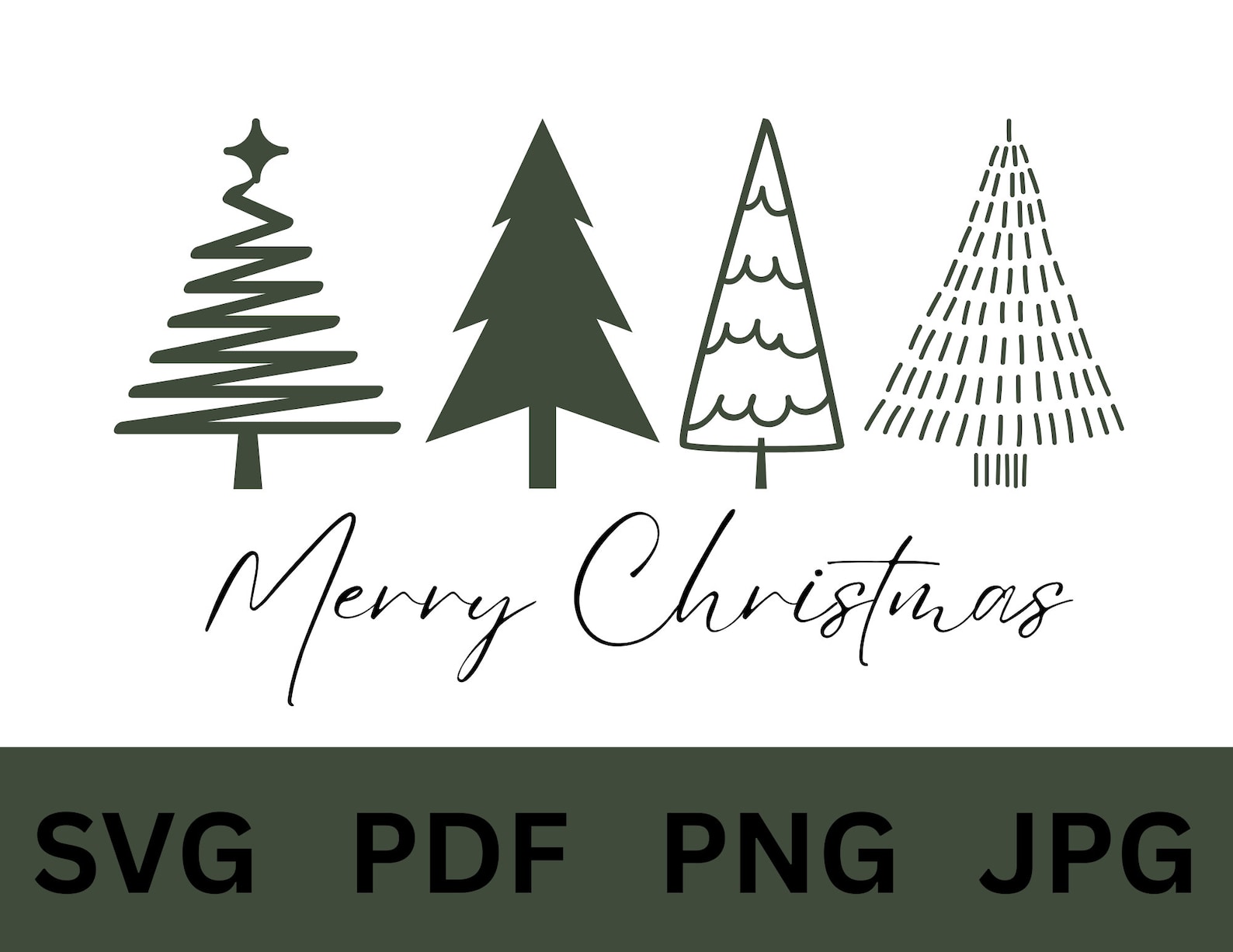 Merry Christmas SVG, Christmas Trees Svg, Merry Christmas With ...