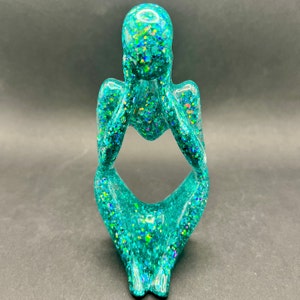Thinking Person Resin Figurine- Glitter or Beads | Home Decor | Home ...