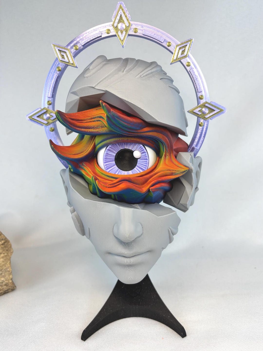 Eon – 3D Printed Cosmic Mural Mask/floating Eye | 3D Wall Art or Stand ...