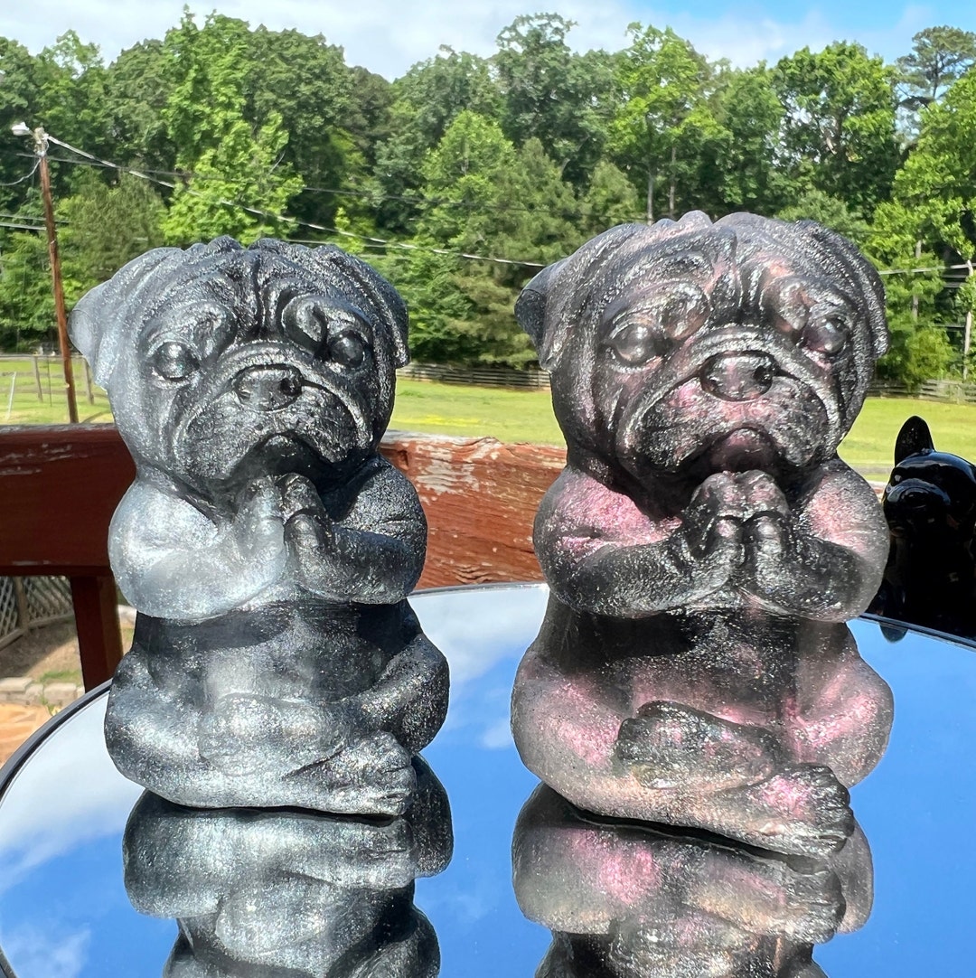 Praying Yoga Bulldog Figure | Meditating Dog Figure | Animal Lovers - Etsy