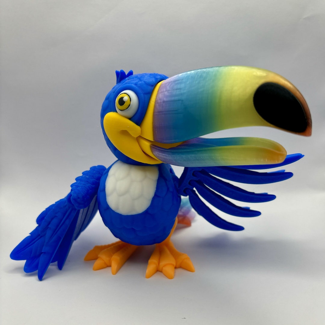 3D Flexi Articulated Toucan Bird Fidget & Desk Toys Birds of Paradise ...