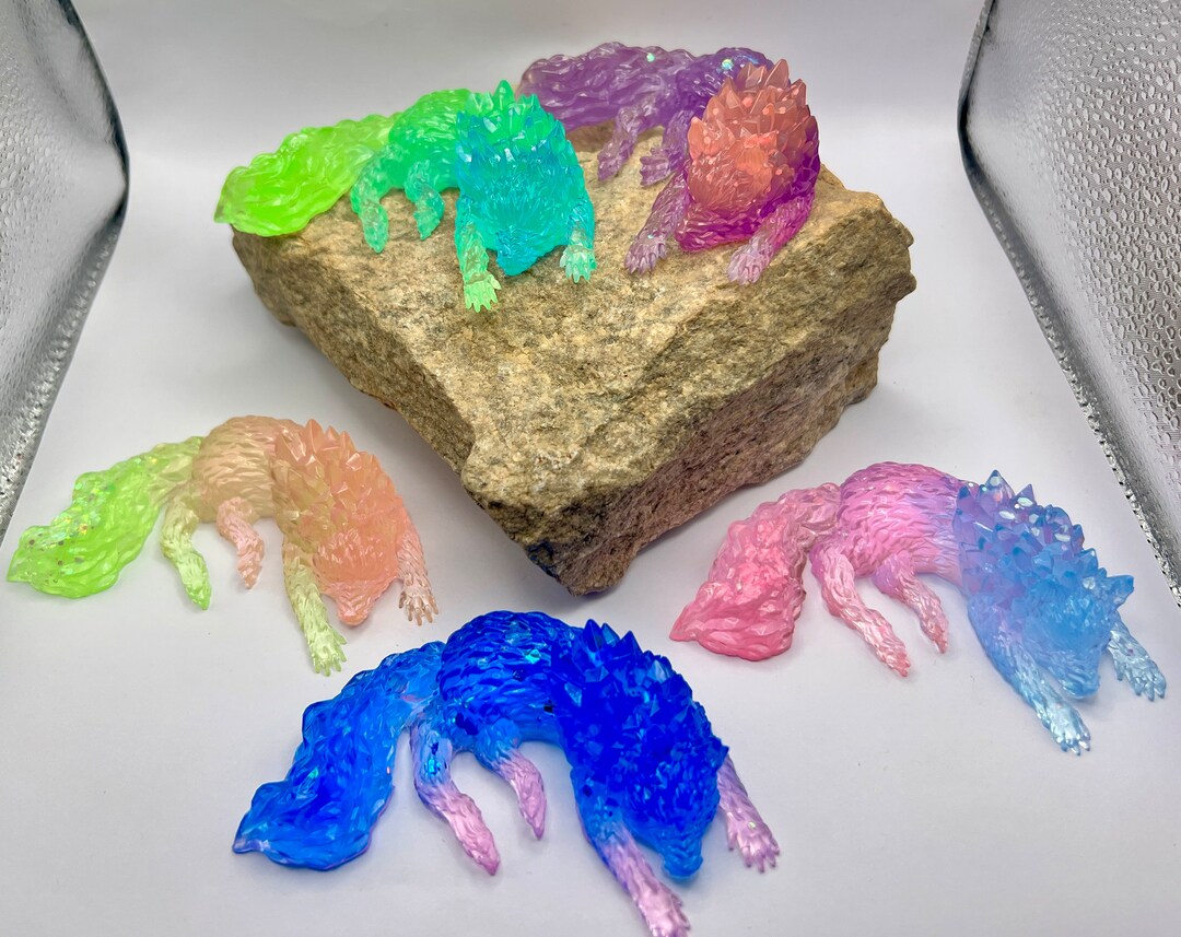 Shimmering Resin Ice Crystal Wolves | Fantasy | Resin Figurines - Etsy