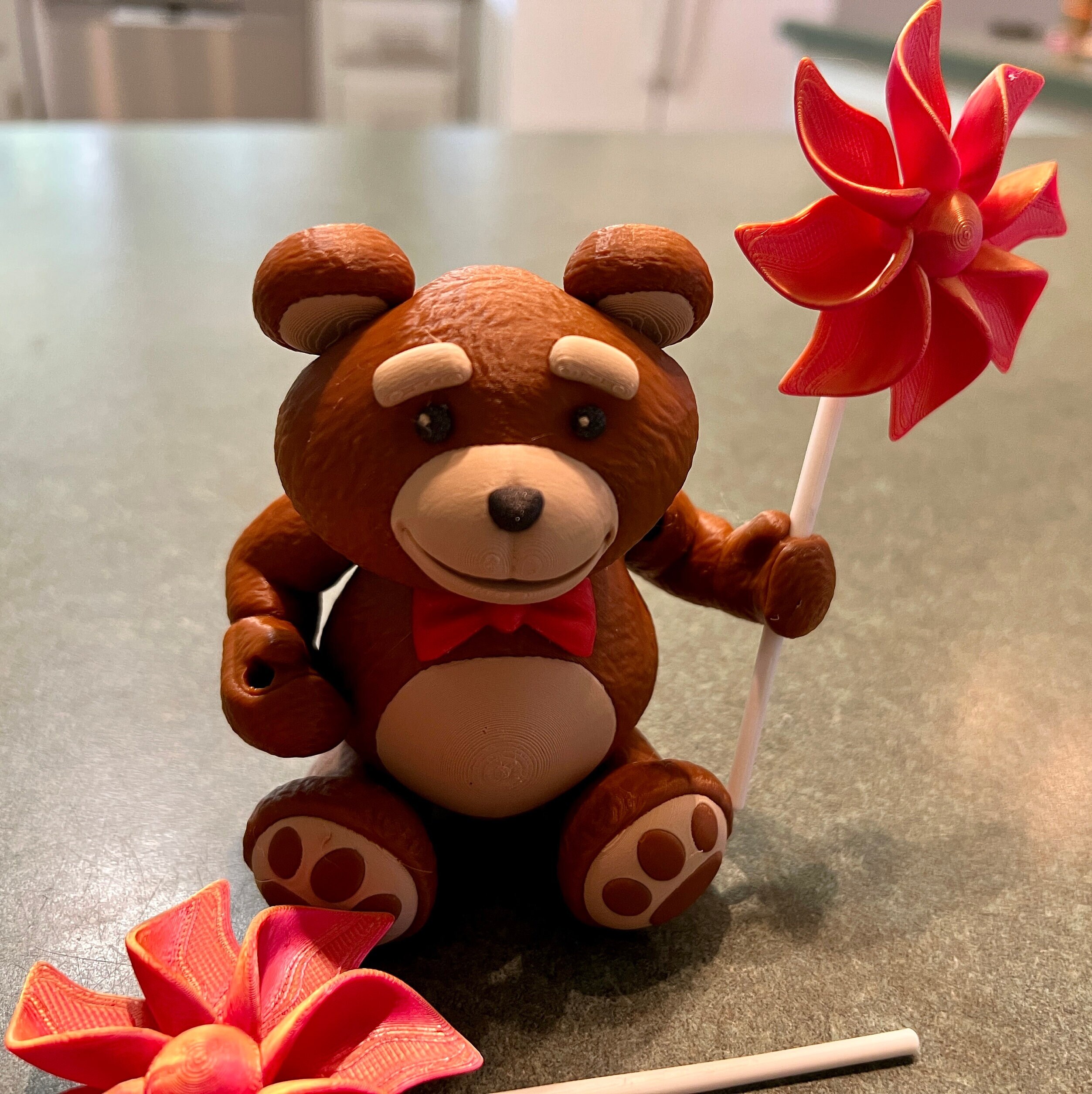 3D Articulated Teddy Bear With Spinners Fidget Desk Toy - Etsy