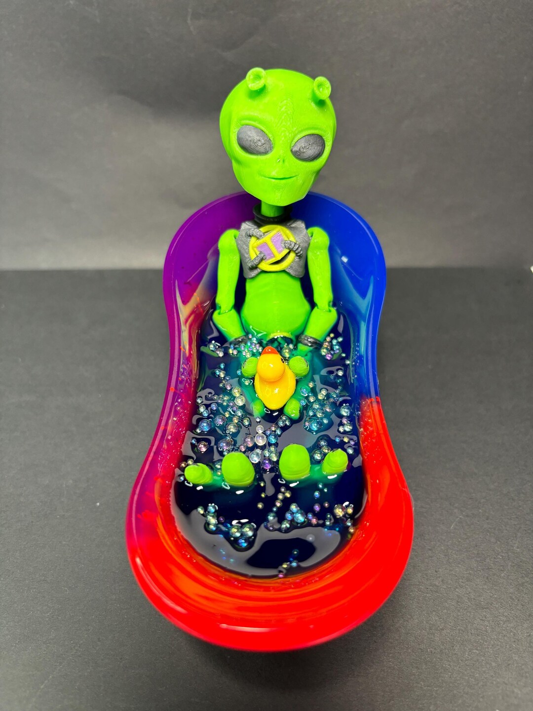 Neon Alien in the Tub | Fun Bathroom Decor | Sci-fi Decor - Etsy