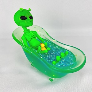 Glow Alien in the Tub | Fun Bathroom Decor - Etsy