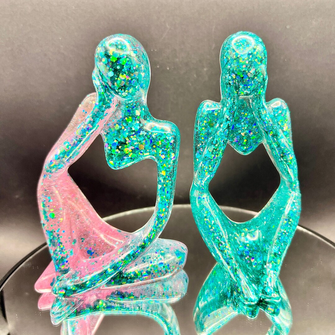 Thinking Person Resin Figurine- Glitter or Beads | Home Decor | Home ...