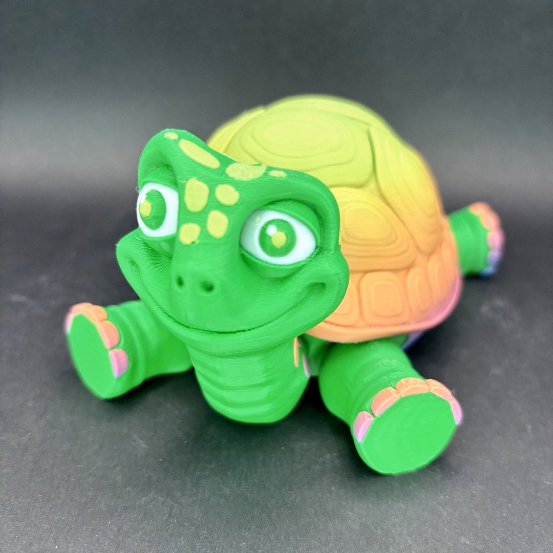 3D Flexi Articulated Tortoise Fidget Desk Toy or Trinket Box Authorized ...