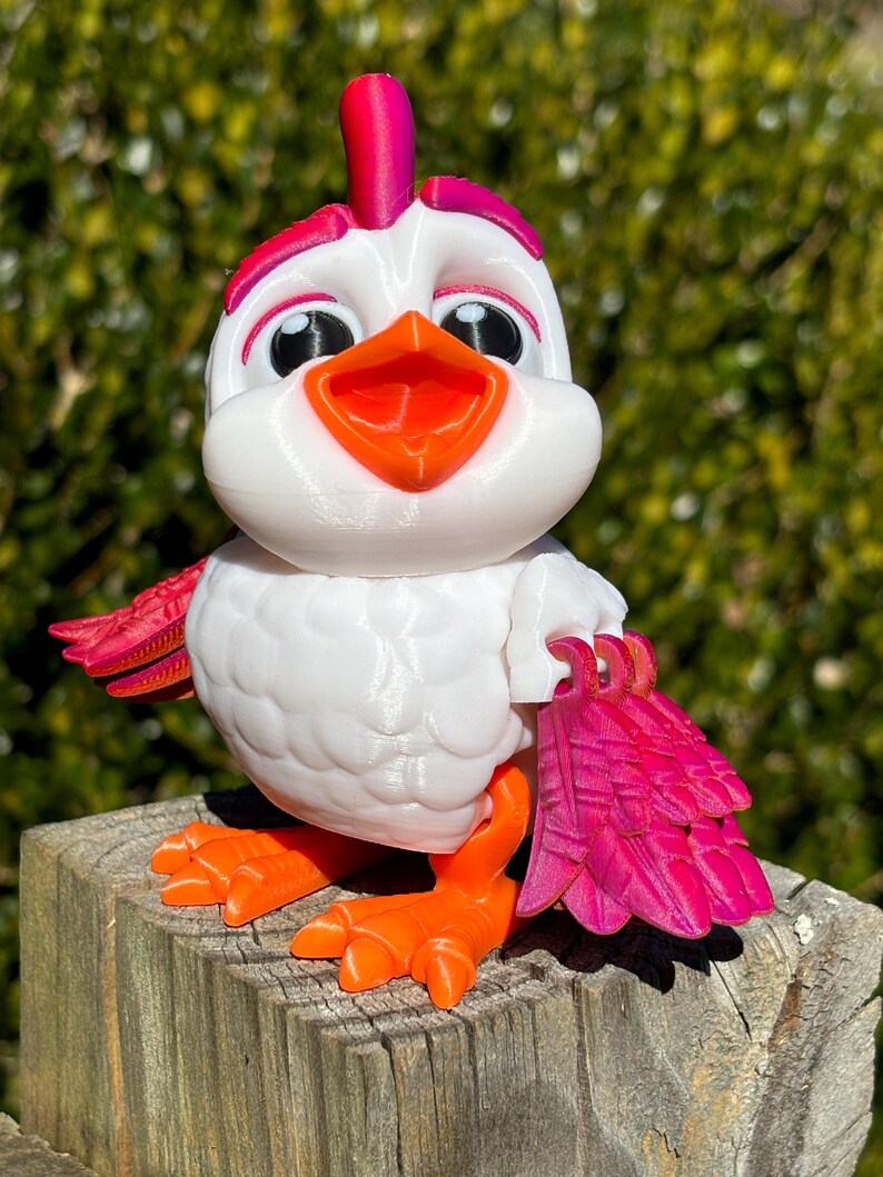 3D Articulated Chicken | Desk & Fidget Figures - Etsy
