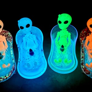 Glow Alien in the Tub | Fun Bathroom Decor - Etsy