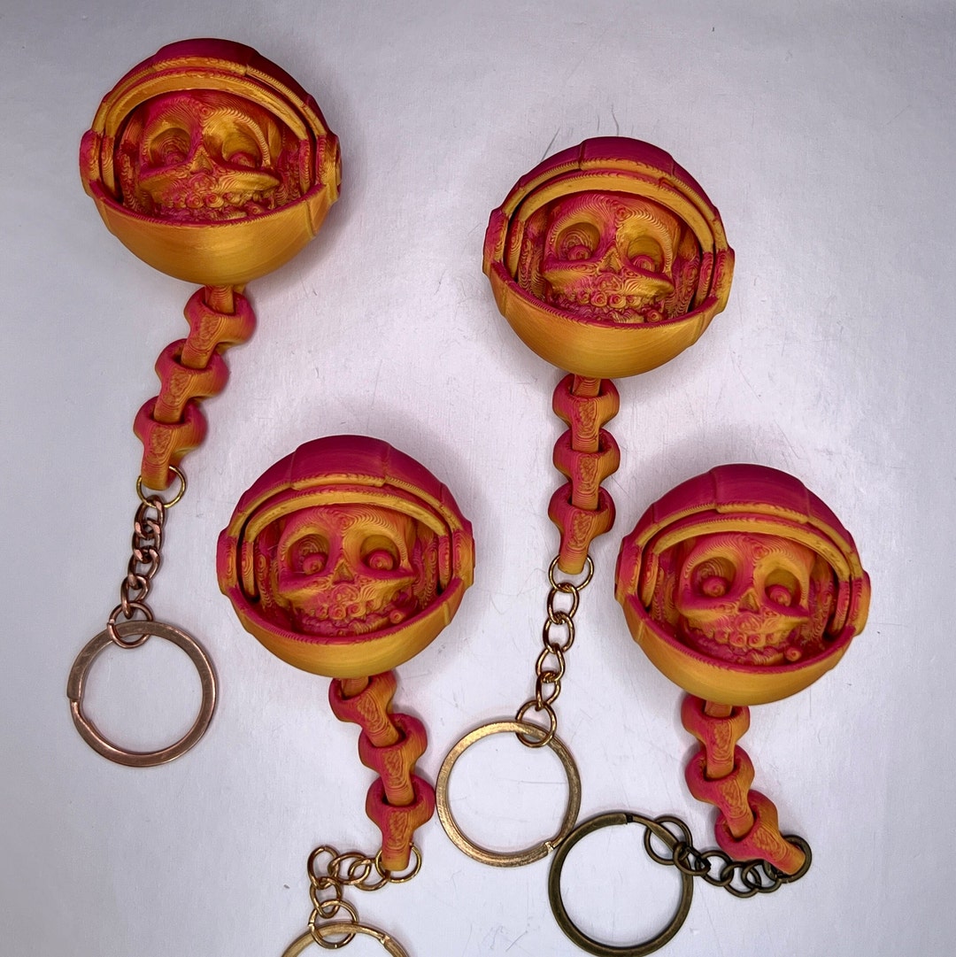 3D Articulated Skeleton Astronaut Fidget Keychain Authorized - Etsy