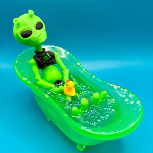 Glow Alien in the Tub | Fun Bathroom Decor - Etsy