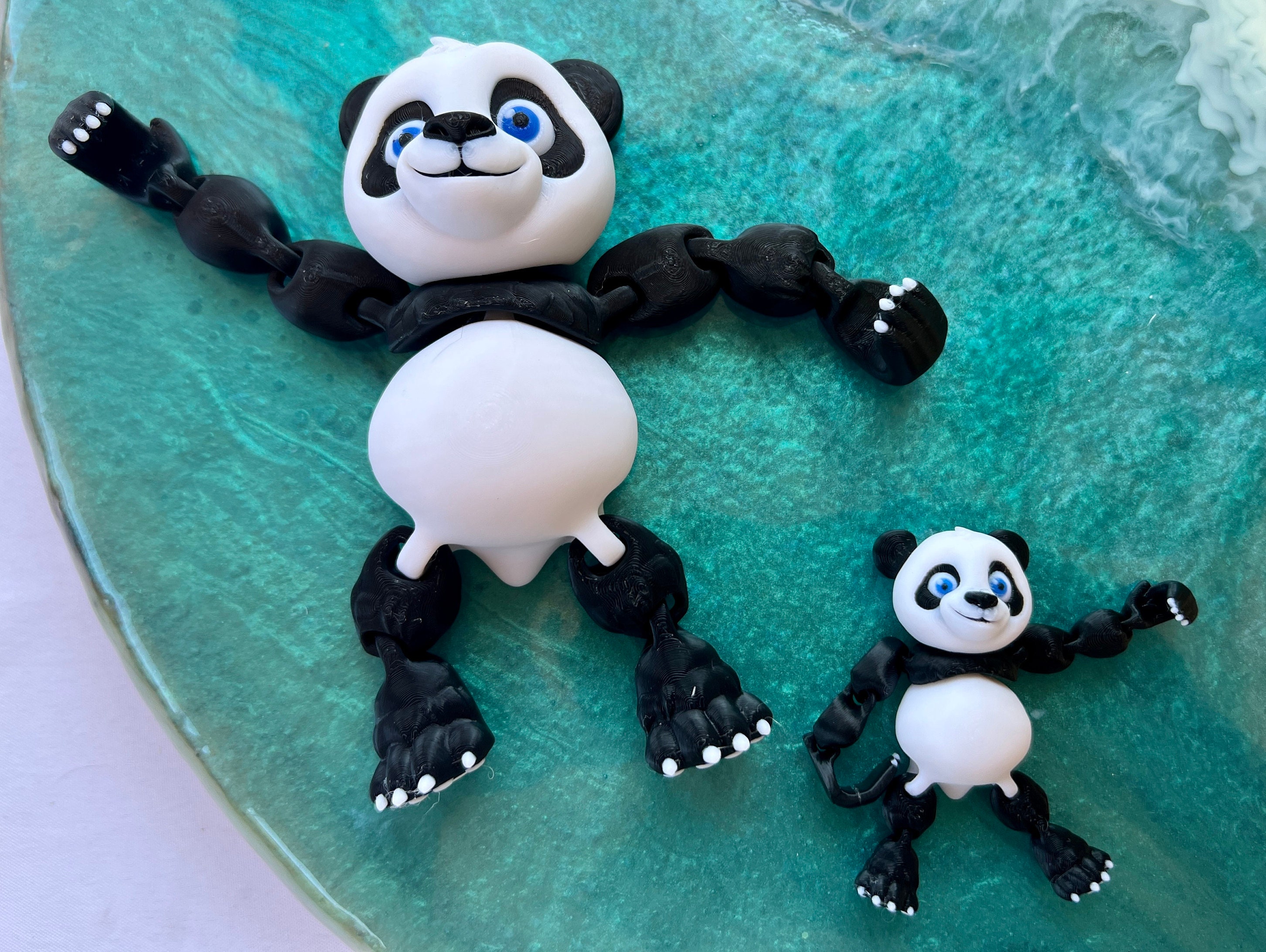3D Printed Articulated Panda Family Flexi-factory Fidget - Etsy