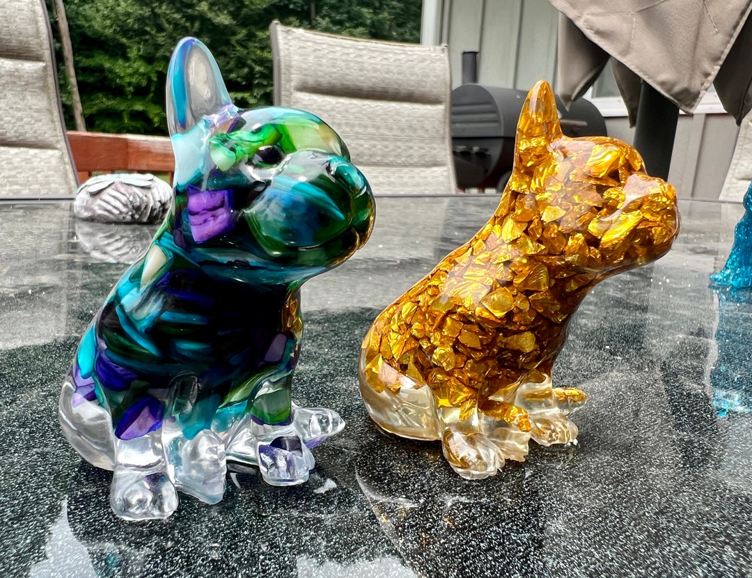 Colorful Seashell or Gold Nugget Frenchie Figurines | Unique Animal ...