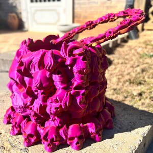 3D Printed Skull Basket With Removable Handle | Gothic & Horror Decor ...