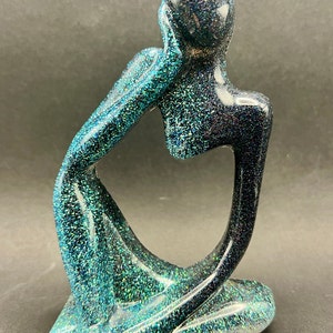 Thinking Person Resin Figurine- Glitter or Beads | Home Decor | Home ...