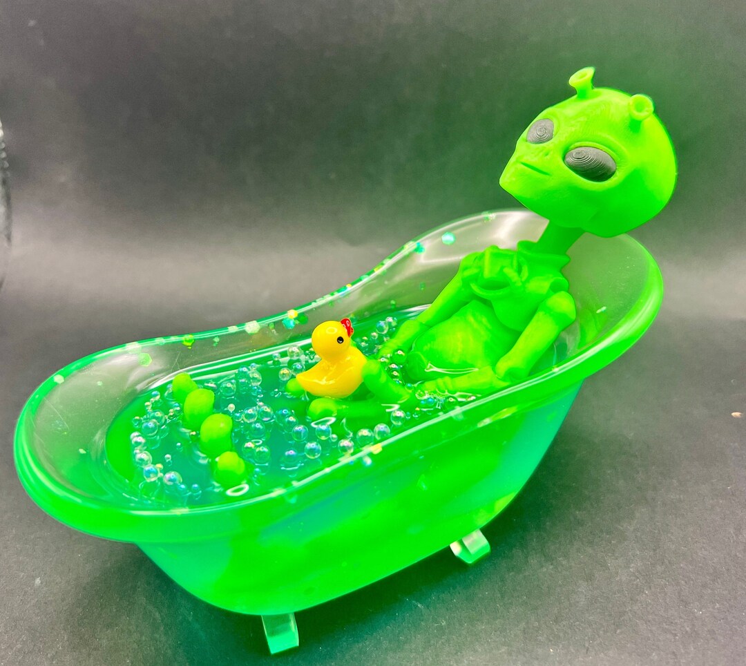 Glow Alien in the Tub Fun Bathroom Decor - Etsy