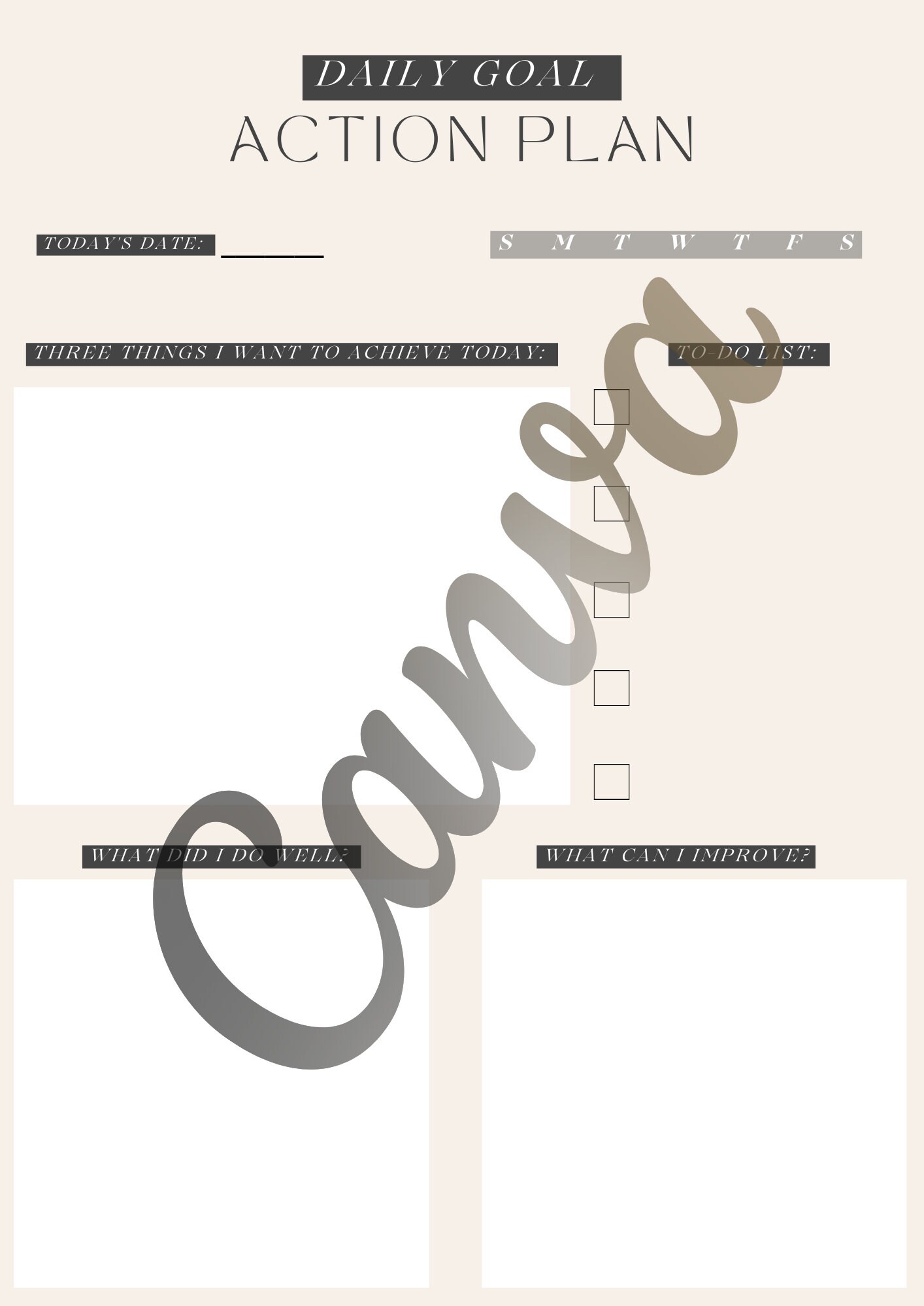 Printable Goal Setting Digital Templates / Set and Achieve Realistic ...