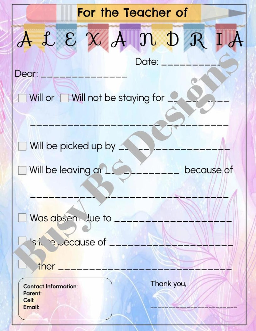 Digital Download, Personalized Envelope Labels, Letters to Teacher W ...
