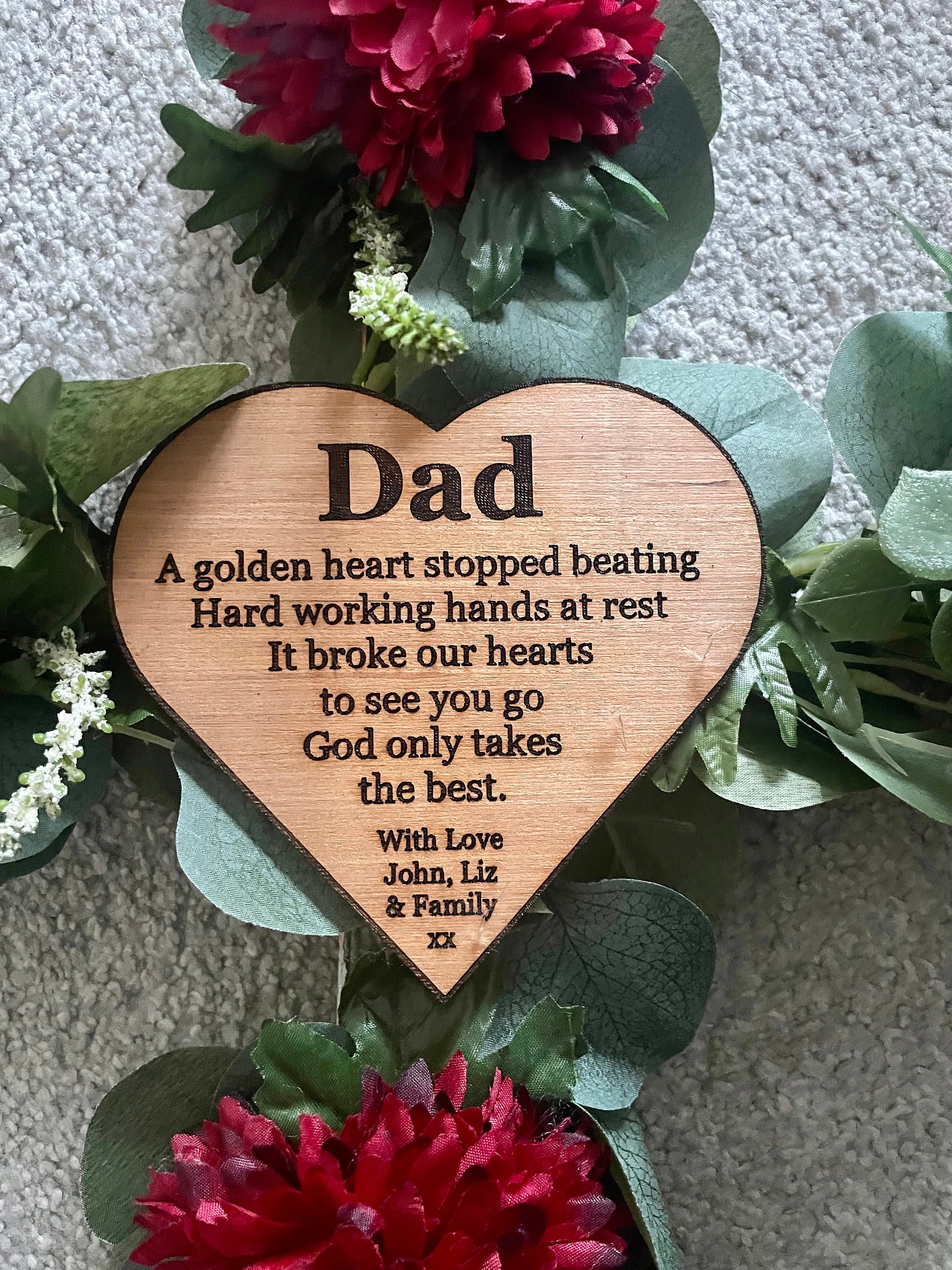 Personalised Cross Wreath Memorial for Fathers Day - Etsy UK