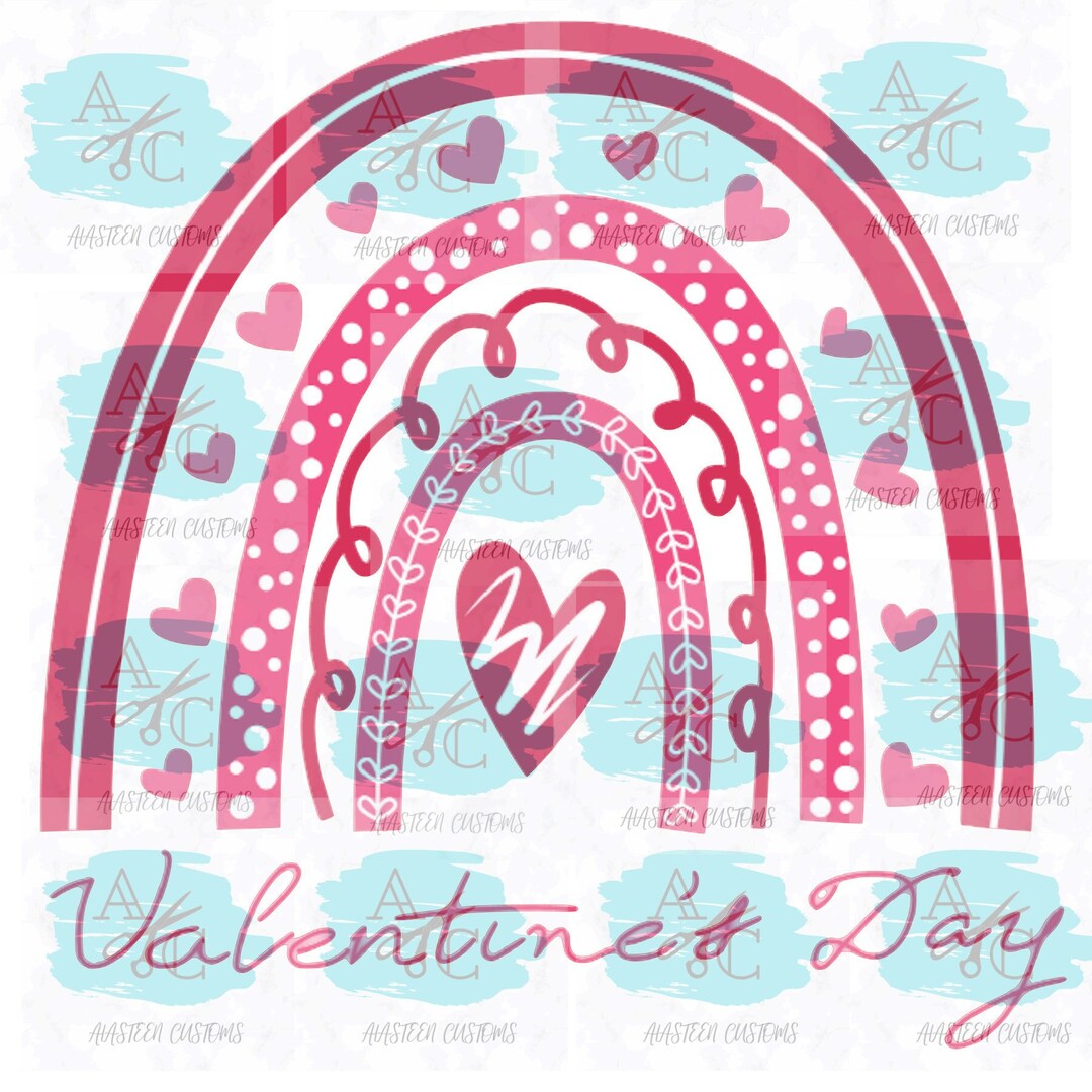 Rainbow Hearts Valentine's Day PNG (digital Download) - Etsy